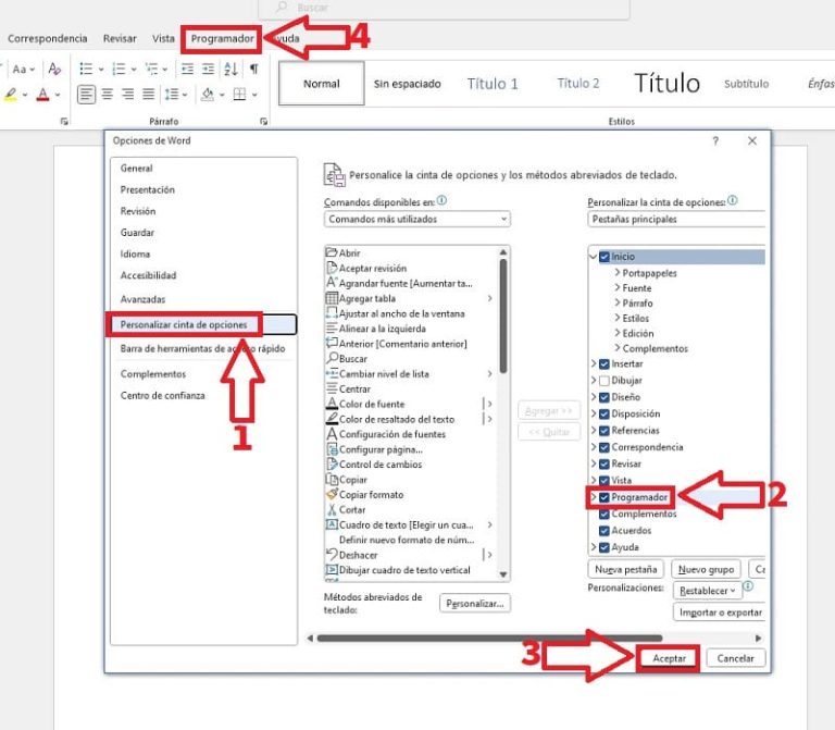 ≫ Como Mostrar Programador en Word 2025